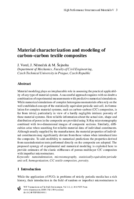 (PDF) Material characterization and modeling of carbon-carbon textile ...