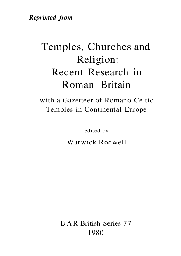 (PDF) Temples, churches, and religion: recent research in Roman Britain ...