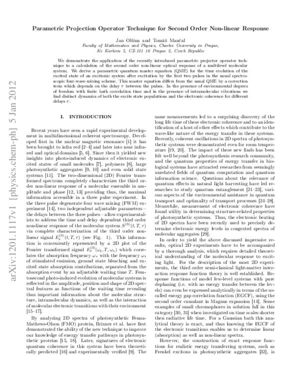Pdf Parametric Projection Operator Technique For Second Order Non