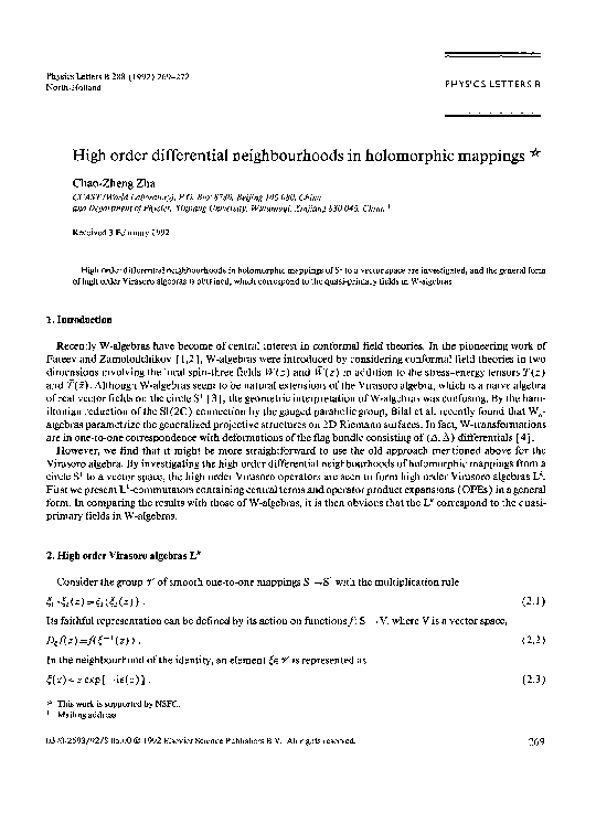 (PDF) High order differential neighbourhoods in holomorphic mappings