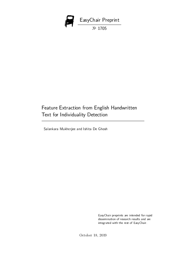 Pdf Feature Extraction From English Handwritten Text For