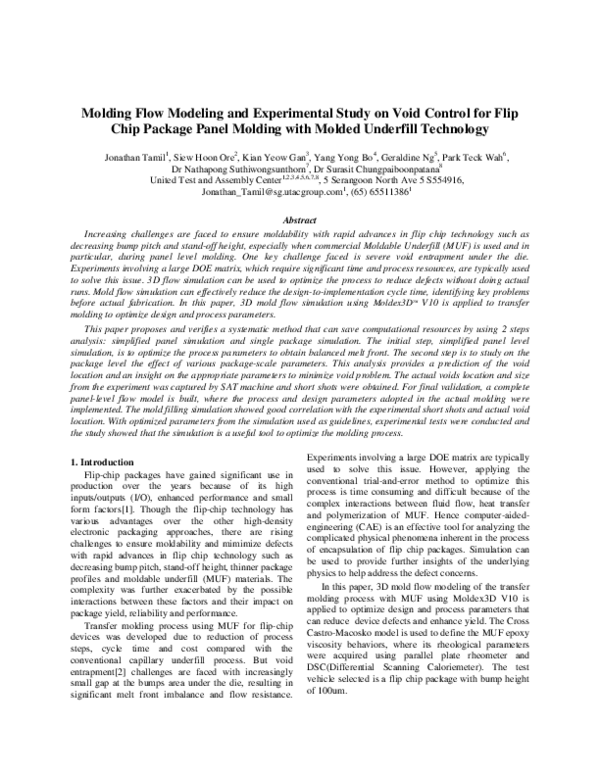 (PDF) Molding Flow Modeling and Experimental Study on Void Control for ...