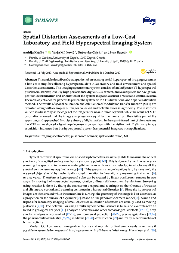 (PDF) Spatial Distortion Assessments of a Low-Cost Laboratory and Field ...