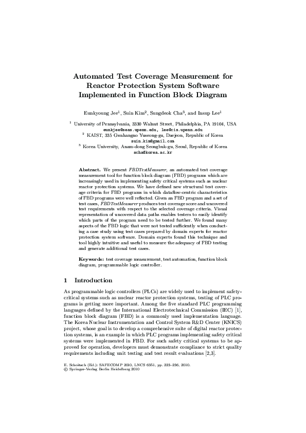 (PDF) Automated Test Coverage Measurement for Reactor Protection System ...