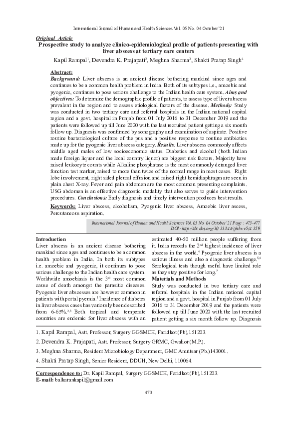 (PDF) Prospective study to analyze clinico-epidemiological profile of ...