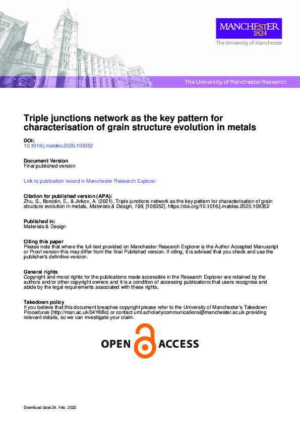 (PDF) Triple junctions network as the key pattern for characterisation ...