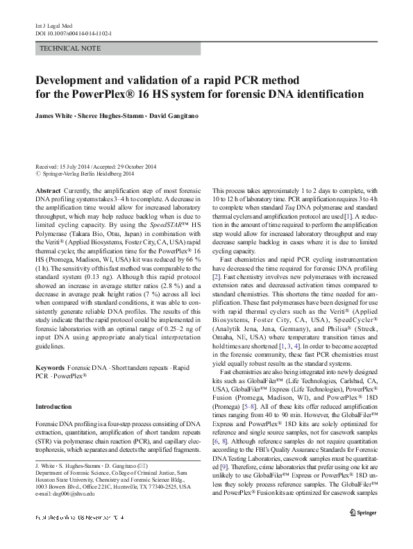 (PDF) Development and validation of a rapid PCR method for the ...
