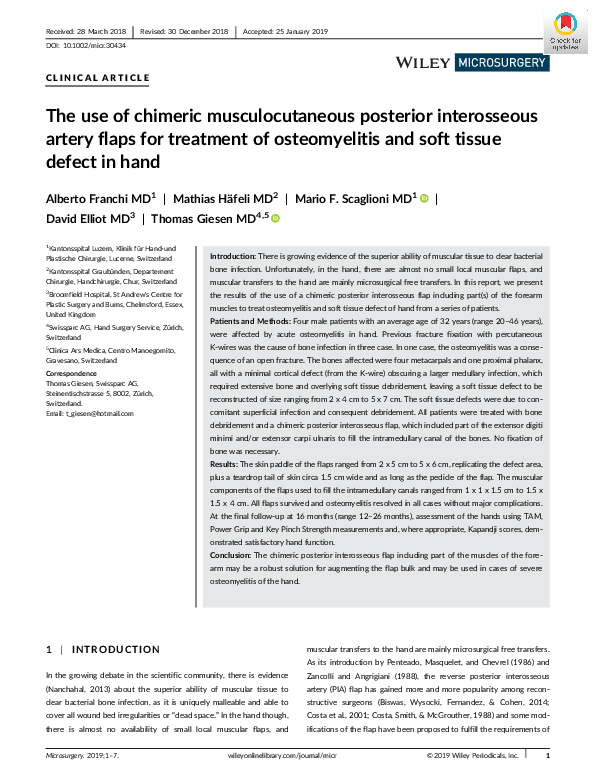 (PDF) The use of chimeric musculocutaneous posterior interosseous ...
