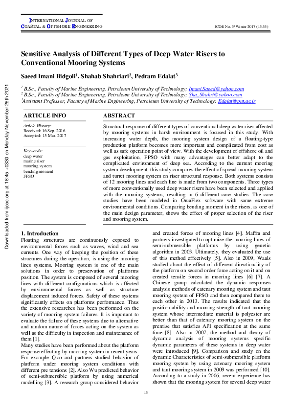 (PDF) Sensitive Analysis of Different Types of Deep Water Risers to ...