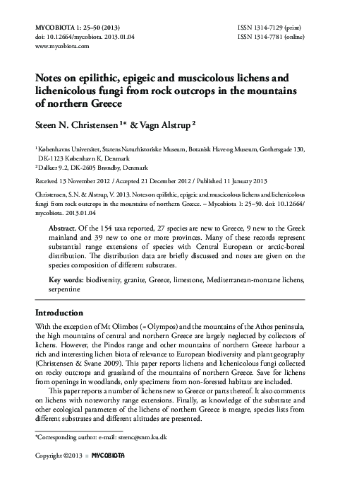 (PDF) Notes on epilithic, epigeic and muscicolous lichens and ...