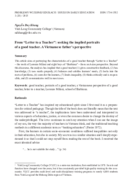 (PDF) From “Letter to a Teacher”: seeking the implied portraits of a ...