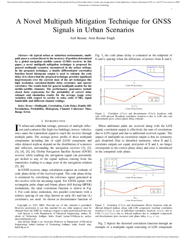 (PDF) A novel multipath mitigation technique for gnss software receiver