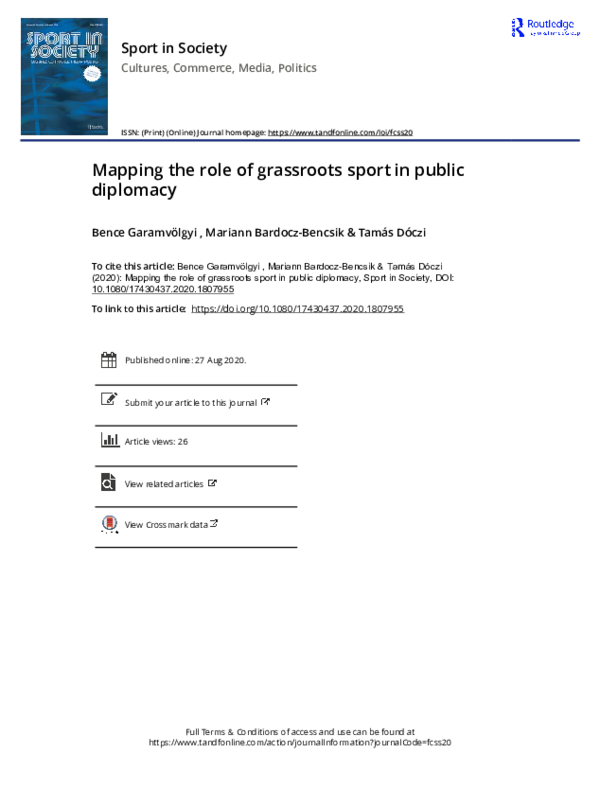 (PDF) Mapping the role of grassroots sport in public diplomacy