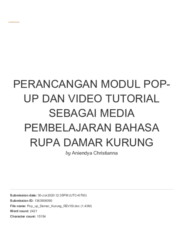 (PDF) Perancangan Modul Pop-Up Dan Video Tutorial Sebagai Media Pembelajaran Bahasa Rupa Damar ...