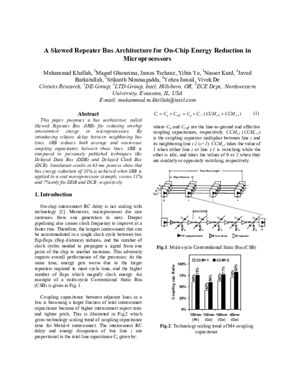 (PDF) A skewed repeater bus architecture for on-chip energy reduction in microprocessors