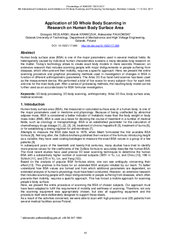 (PDF) Application of 3D Whole Body Scanning in Research on Human Body ...