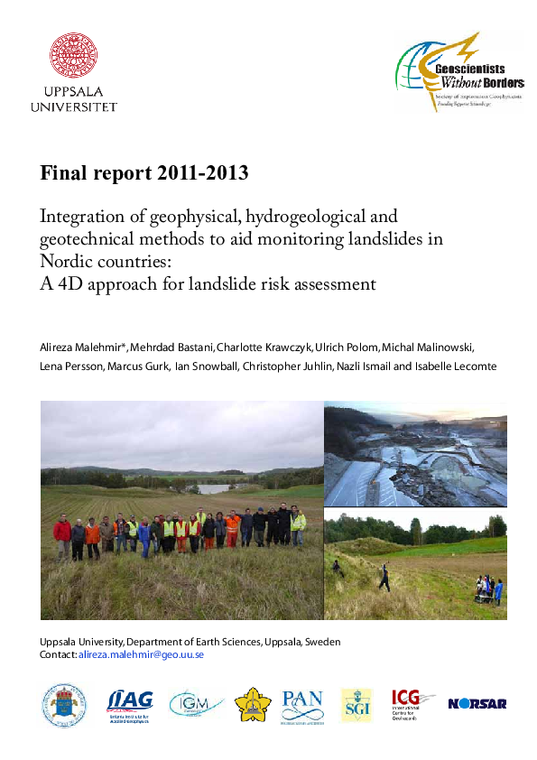 (PDF) Integration of geophysical, hydrogeological and geotechnical methods to aid monitoring ...