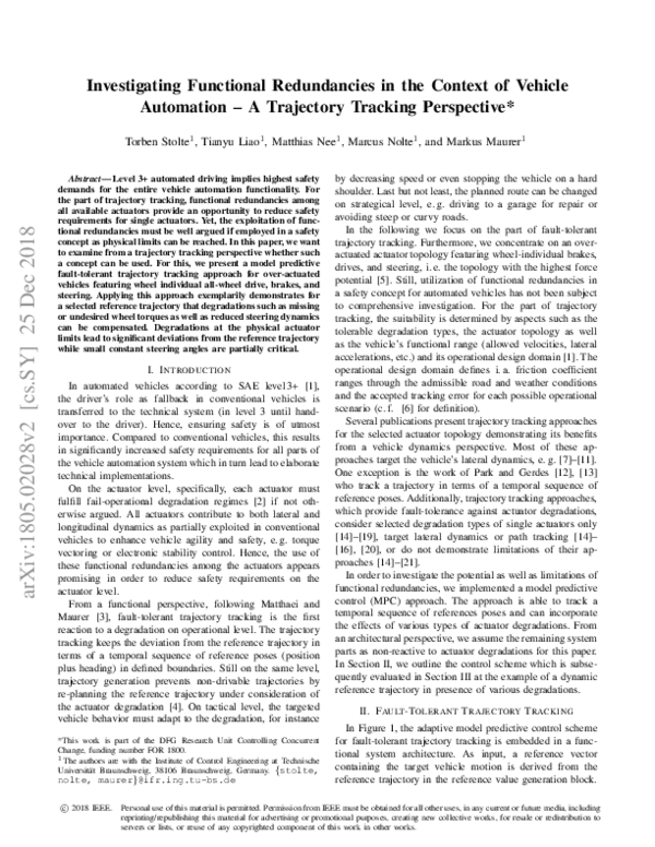 Pdf Investigating Functional Redundancies In The Context Of Vehicle