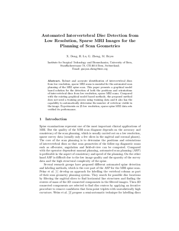 (PDF) Automated intervertebral disc detection from low resolution ...