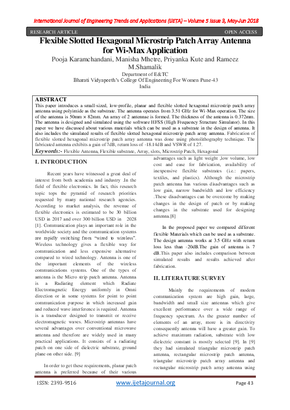 (PDF) Flexible Slotted Hexagonal Microstrip Patch Array Antenna for Wi ...
