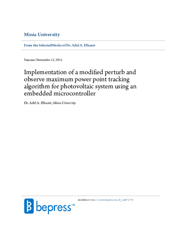 (PDF) Implementation of a modified perturb and observe maximum power ...