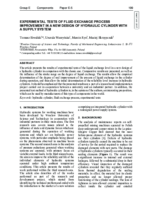 (PDF) Experimental tests of fluid exchange process improvement in a new ...