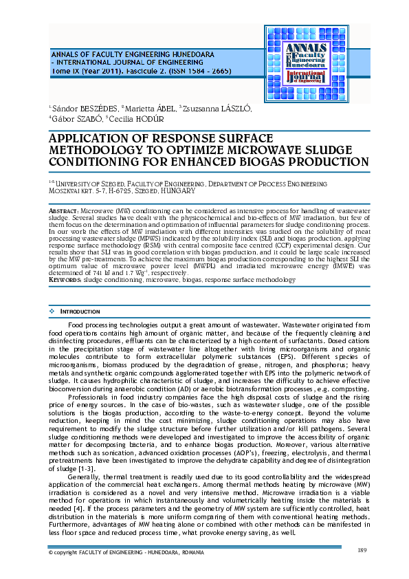 (PDF) Application of response surface methodology to optimize microwave sludge conditioning for ...