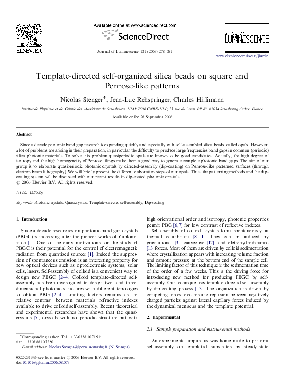 (PDF) Template-directed self-organized silica beads on square and ...