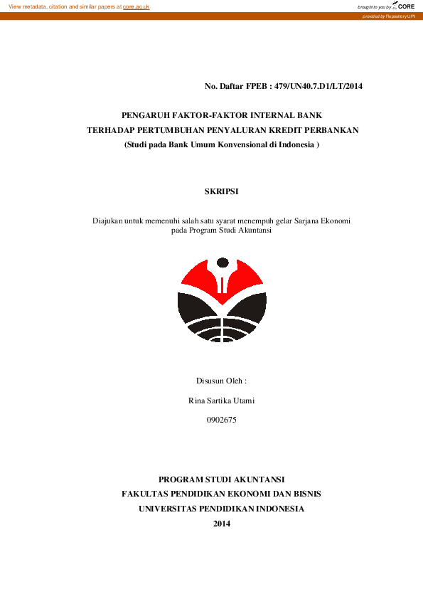 (PDF) PENGARUH FAKTOR-FAKTOR INTERNAL BANK TERHADAP PERTUMBUHAN ...