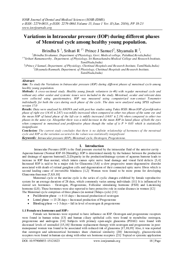 (PDF) Variations in Intraocular pressure ( IOP ) during different ...