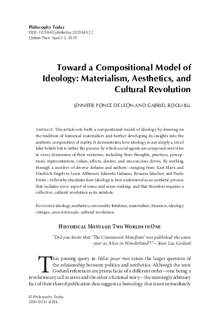 (PDF) Towards a Compositional Model of Ideology