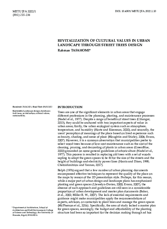 (PDF) Revitalization of Cultural Values in Urban Landscape through ...