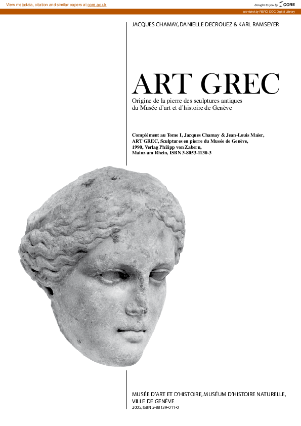 (PDF) Art grec: origine de la pierre des sculptures antiques du Musée d'art et d'histoire de Genève
