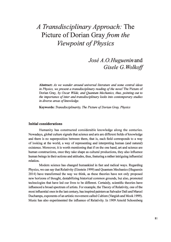 (PDF) A Transdisciplinary Approach: The Picture of Dorian Gray from the Viewpoint of Physics ...