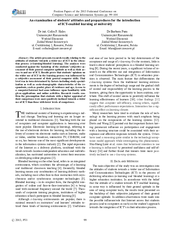 (PDF) An examination of students' attitudes and preparedness for the ...