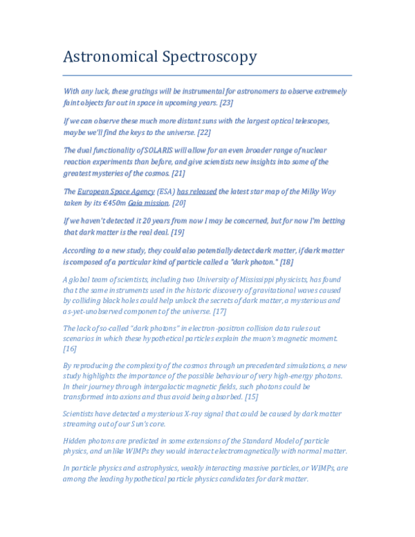 (PDF) Astronomical Spectroscopy