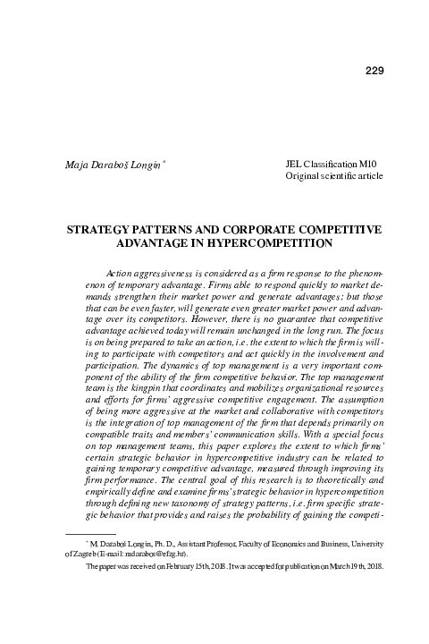 (PDF) Strategy patterns and corporate competitive advantage in ...