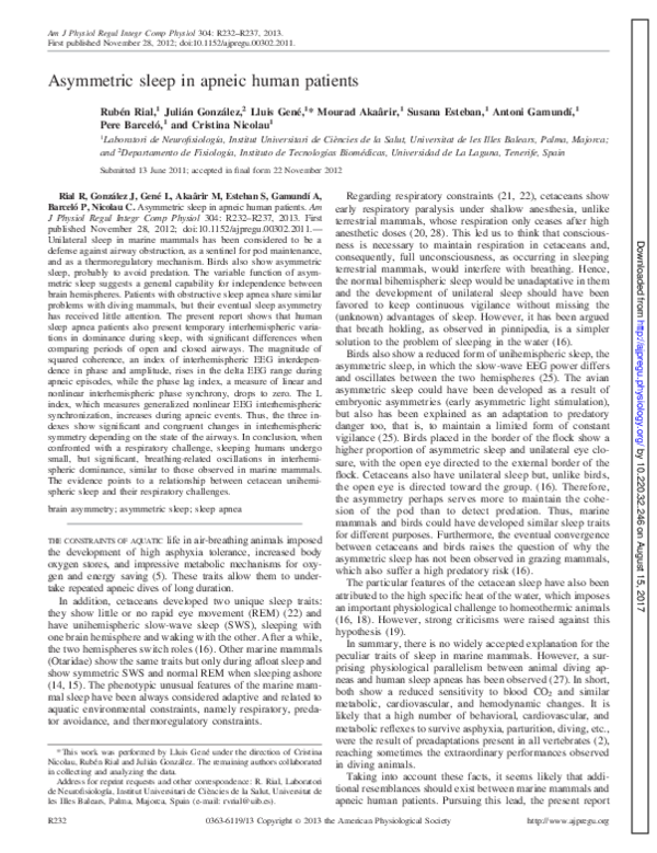 (PDF) Asymmetric sleep in apneic human patients | Antoni Gamundí ...