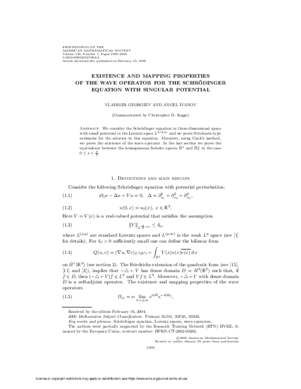 (PDF) Existence and mapping properties of the wave operator for the ...