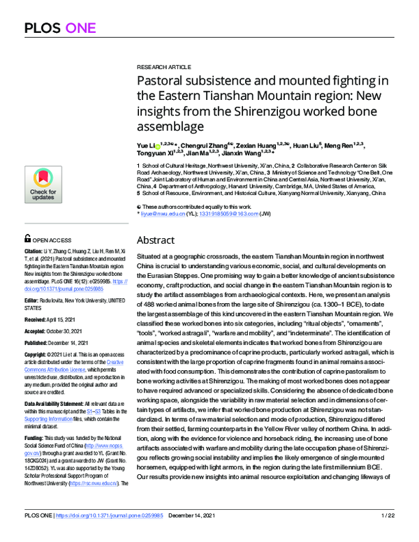 (PDF) Pastoral subsistence and mounted fighting in the Eastern Tianshan ...