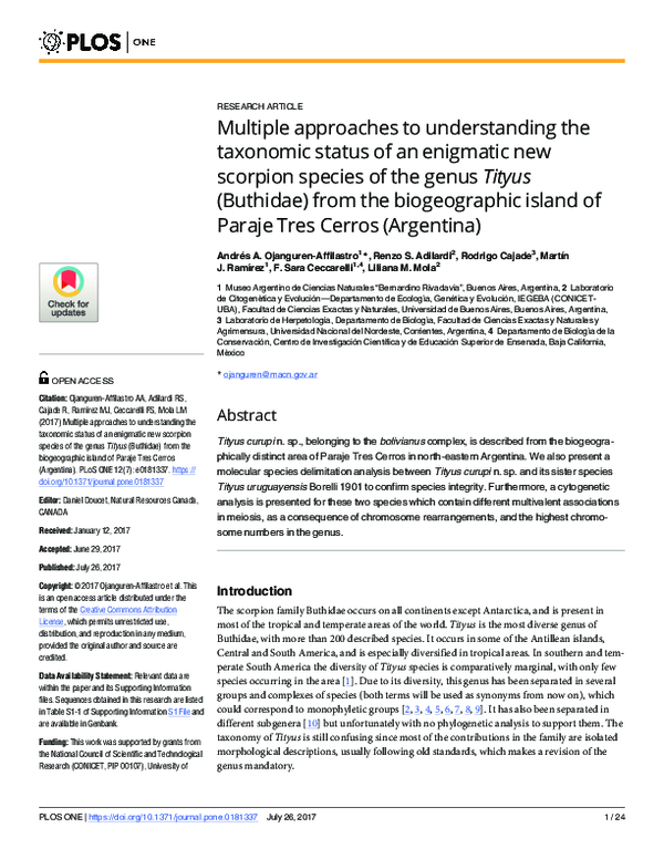 (PDF) Multiple approaches to understanding the taxonomic status of an ...