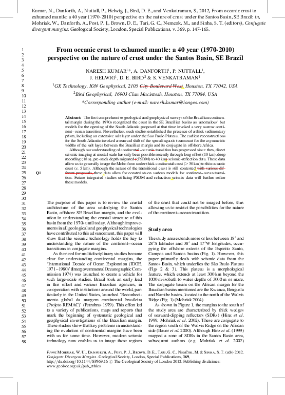 (PDF) From oceanic crust to exhumed mantle: a 40 year (1970–2010 ...