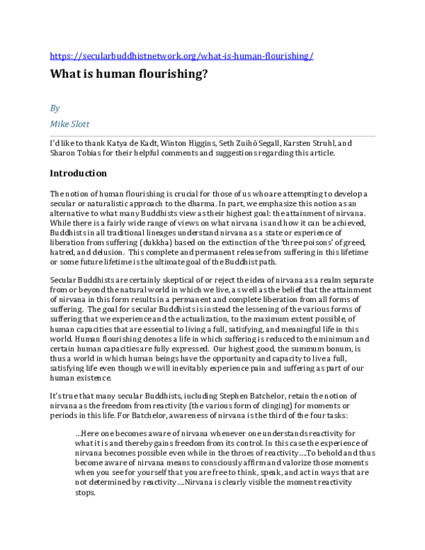 (PDF) What is human flourishing?