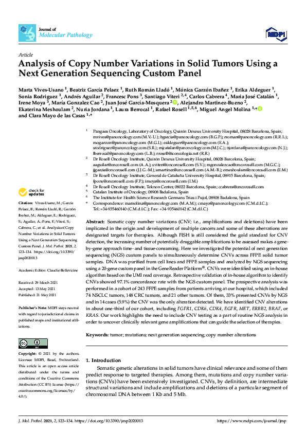(PDF) Analysis of Copy Number Variations in Solid Tumors Using a Next Generation Sequencing ...