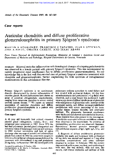 (PDF) Auricular chondritis and diffuse proliferative glomerulonephritis ...