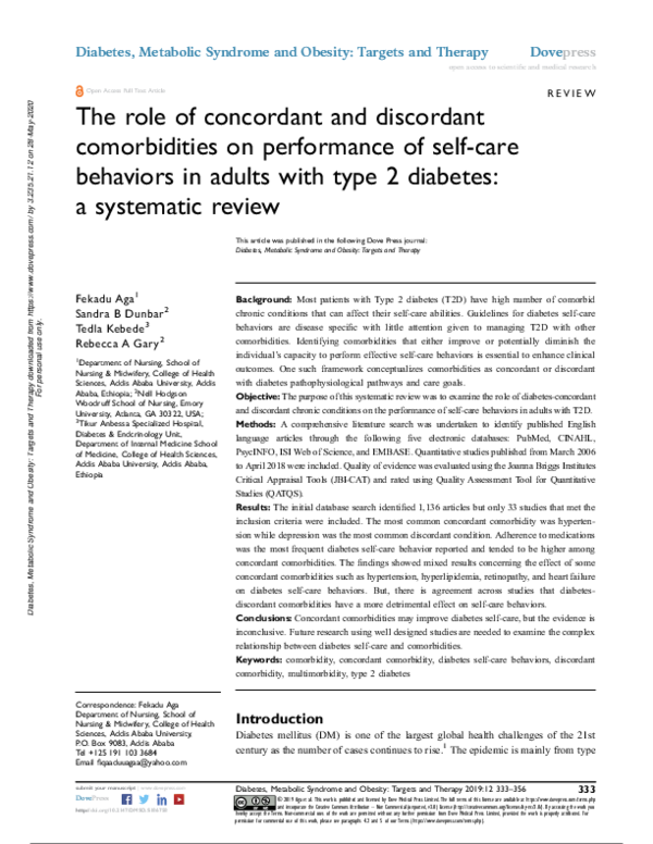 (PDF) The role of concordant and discordant comorbidities on ...