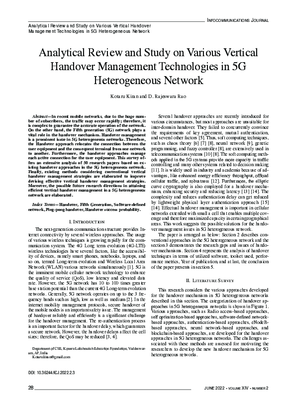 (PDF) Vertical Handover Management in 5G Networks