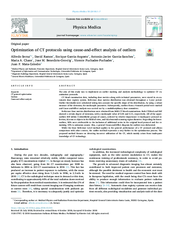 Pdf Optimization Of Ct Protocols Using Cause And Effect Analysis Of Outliers