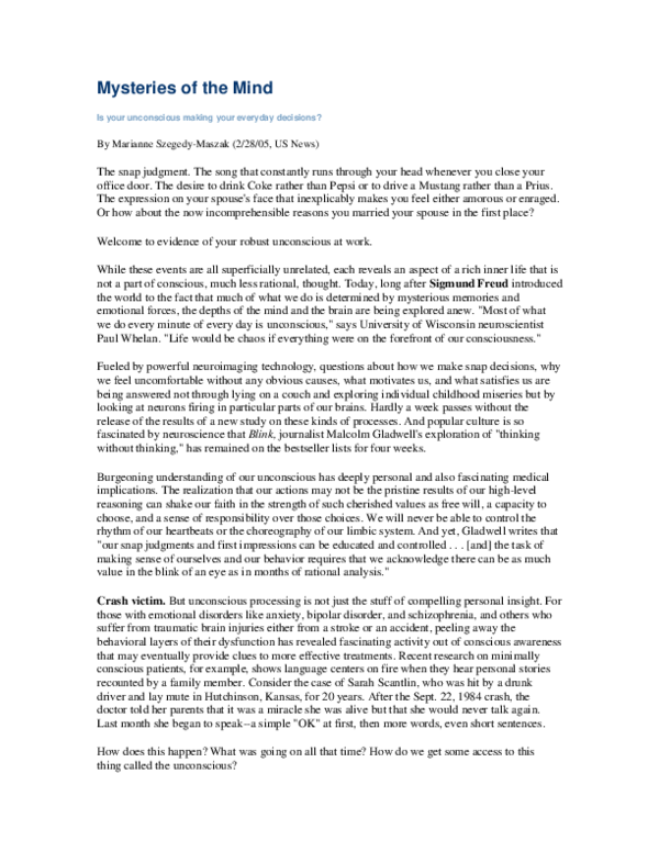 (PDF) Mysteries of the Mind
