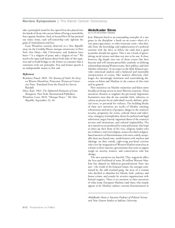 (PDF) The Danish Cartoon Controversy and the Challenges of ...